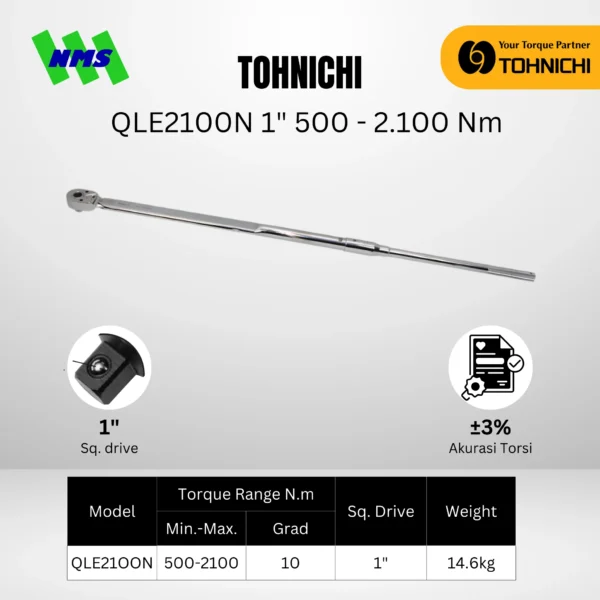 TOHNICHI Torque Wrench QLE2100N - BELI DI NMSTOOLS
