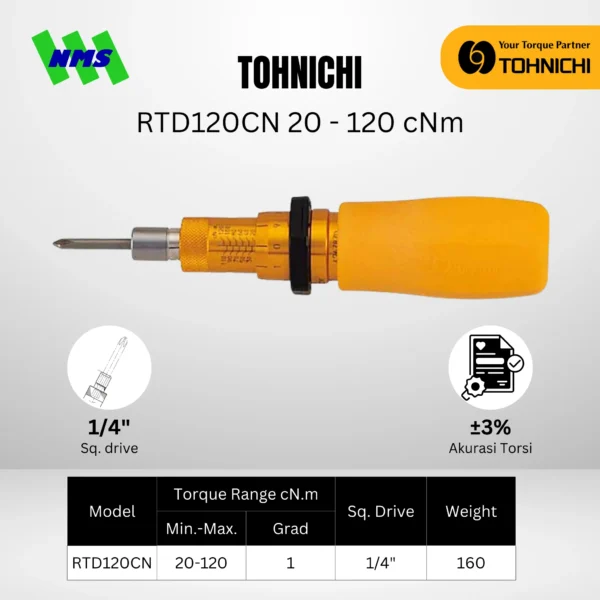 TOHNICHI Torque Screwdriver RTD120CN - BELI DI NMSTOOLS